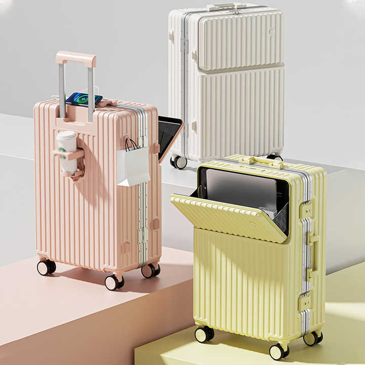 New Lightweight Wide Handle Carry On Luggage Suitcase For Business With ...