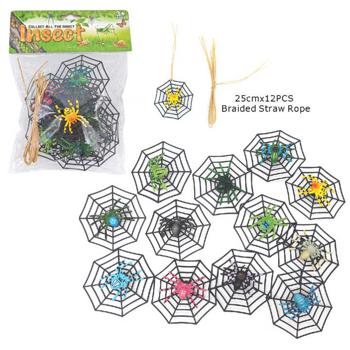 With Spider Web Plastic Mini Spider Model Toy| Alibaba.com
