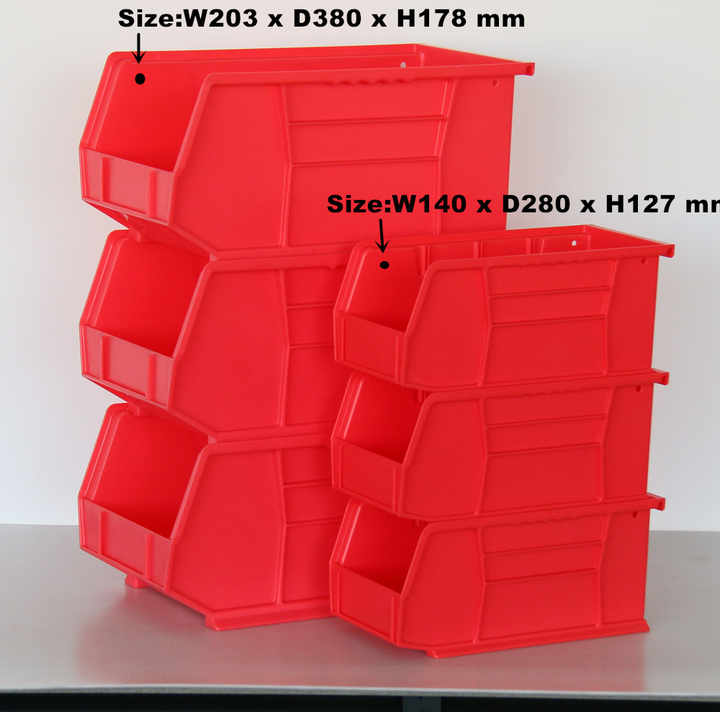 Stackable Plastic Storage Bins - Ideal for Tool Organization