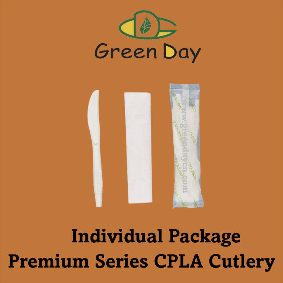CPLA Cutlery Set Biodegradable Disposable Restaurant Knife Fork Spoon ...