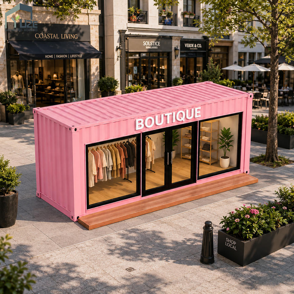 20FT Movable Steel Structure Prefabricated Modular Popup Store ...