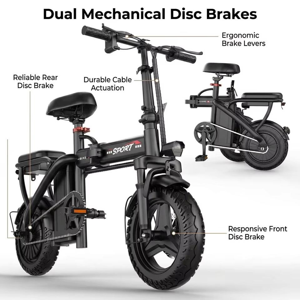 400W 48V 10Ah Foldable Electric Bicycle 14Inch Z6 E-bike with USA ...