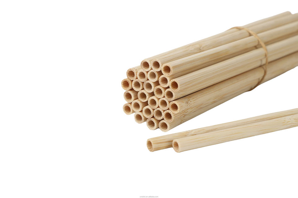 Custom Logo Disposable Biodegradable Bamboo Straws 200mm for Beverages ...