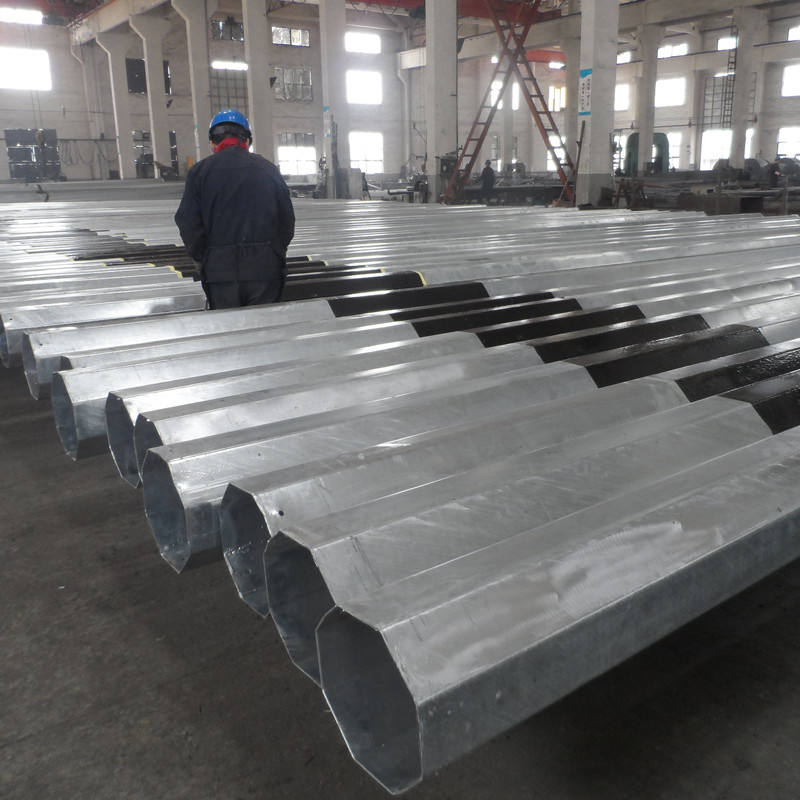30ft Galvanized Octagonal Steel Pole - Electric Power Transmission Pole