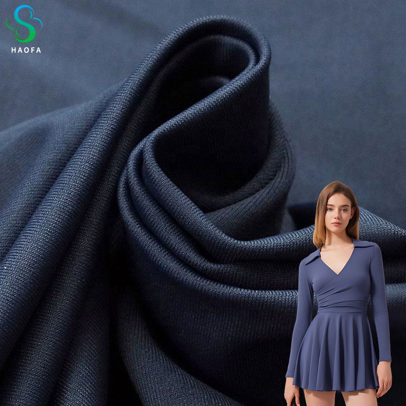 Polyester Spandex Cotton Knitted Fabric with High Elasticity Four-way ...