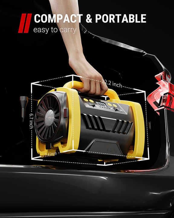 Portable AC/DC Air Compressor 12V and Blower Inflator with 150PSI Air ...