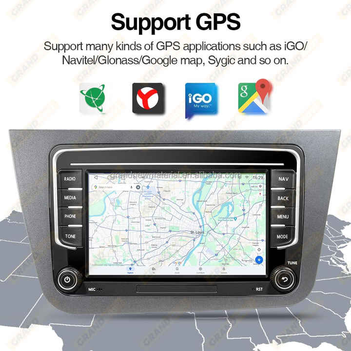 GRANDnavi 7 pulgadas VW Android CarPlay Android Auto coche estéreo para ...