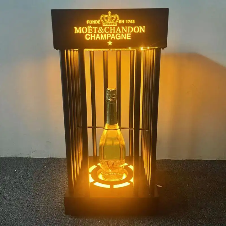 Oem Bar Club Lounge Rechargeable Metal Moet Champagne Cage Display Rack ...