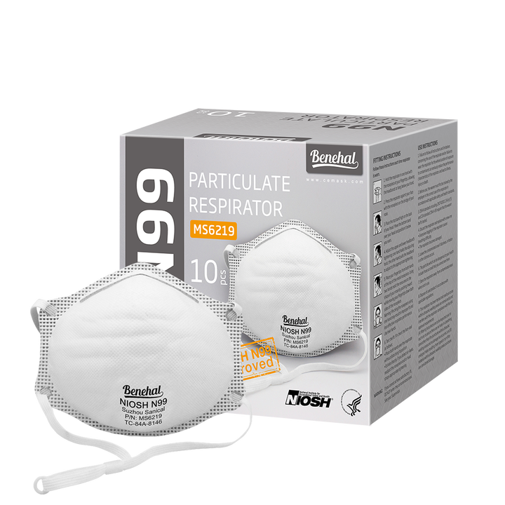 Benehal NIOSH N99 Half Face Disposable Respirator Mask Cotton Material ...
