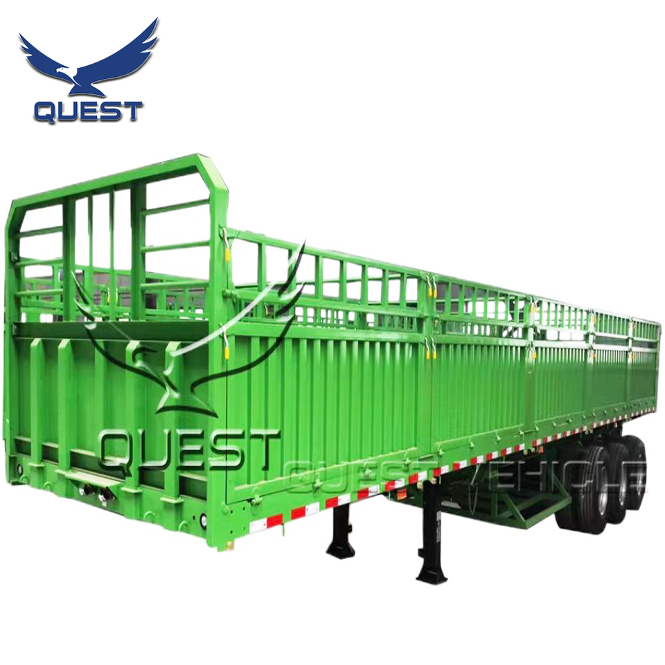 Utility Side Wall Dump for Bulk Cargo Transport 3 Axle Flatbed Semi ...