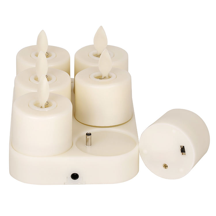 Rechargeable Led Flameless Tea Light Candles with Moving Flame Led Tea ...