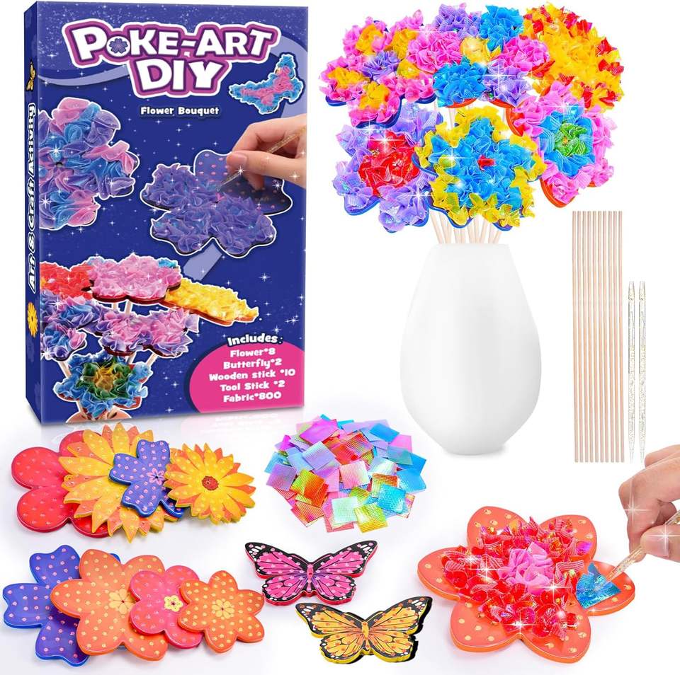 New 2026 Diy Poke-in Art Flower Bouquet Arts and Crafts Diy Kit ...