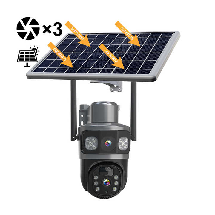 CCTV 4G Solar Camera With Sim Card Outdoor Full Color Night Vision ...