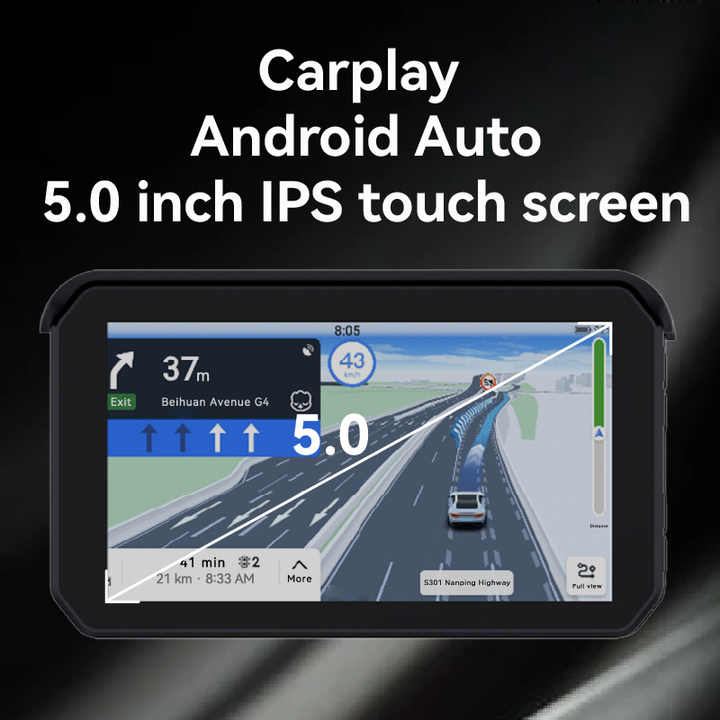 5 Inch Motorcycle Navigation Screen with Carplay & Android Auto ...