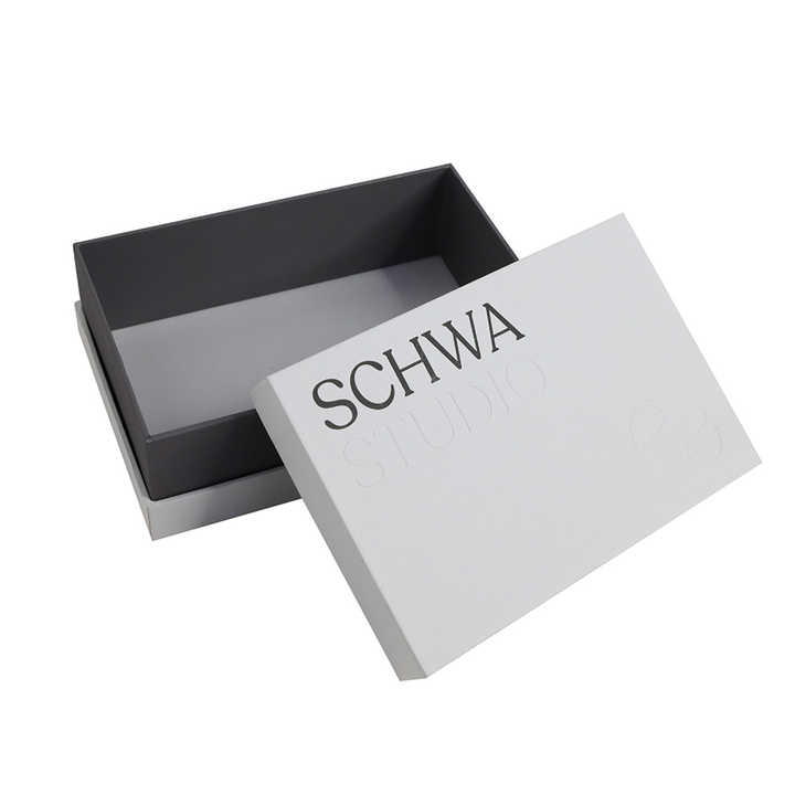 Luxury Rigid Box Cardboard Packaging - Embossed Logo White