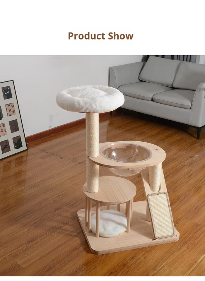 Solid wood cat climbing frame, cat bed and cat jumping platform in one ...