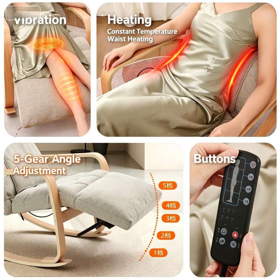 Rocking Massage Chair Zero Gravity Plug-In Full Body Foldable Lazy Sofa ...