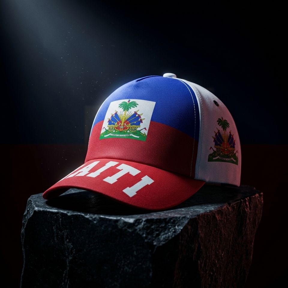 Haiti Flag PVC Baseball Cap - Adjustable 6-Panel Sunshade Hat for ...