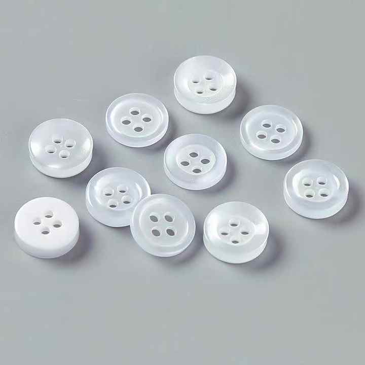 Custom Brand Pearl White Shirt Button - Eco-Friendly Resin