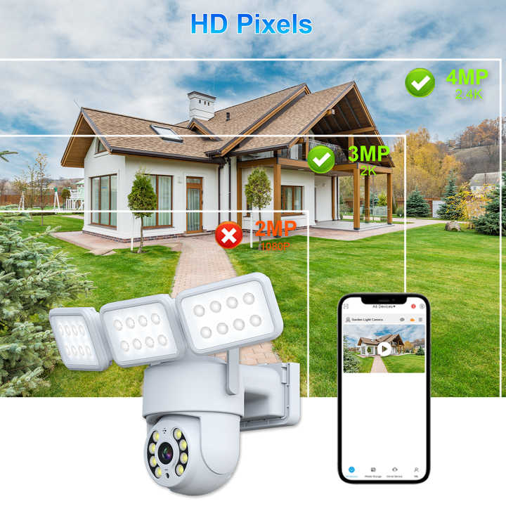Factory Price Smart 3MP /4MP PTZ Security Camera with Light and Lamp ...