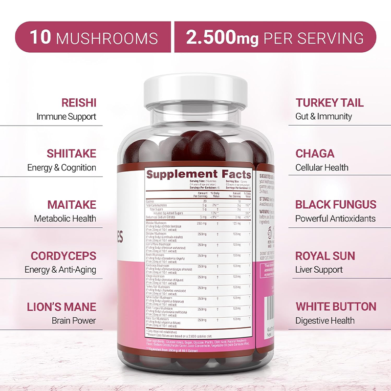 Lifeworth GMP's OEM Wholesale Adult-friendly Himalayan Mushroom Gummies ...