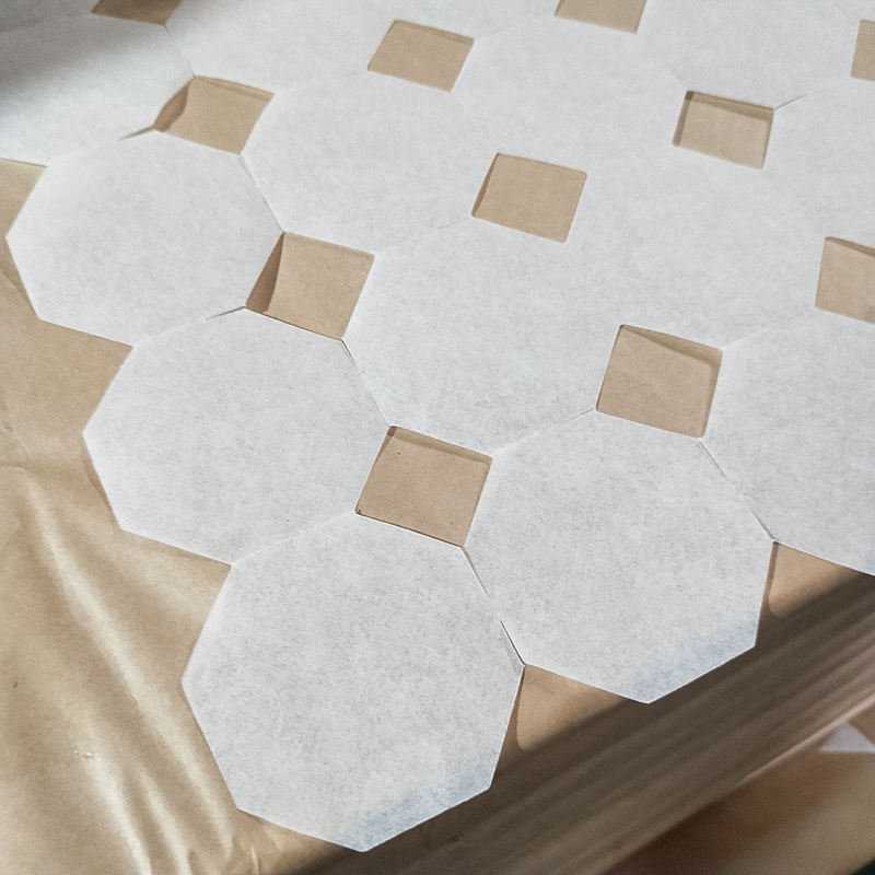 Water Drops Octagonal Connected Bun Paper Silicone Coated Dot Blank ...