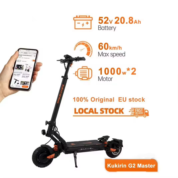 KugooKirin G2 Master Electric Scooter 1200W 60km/h Max Speed 70km Range ...