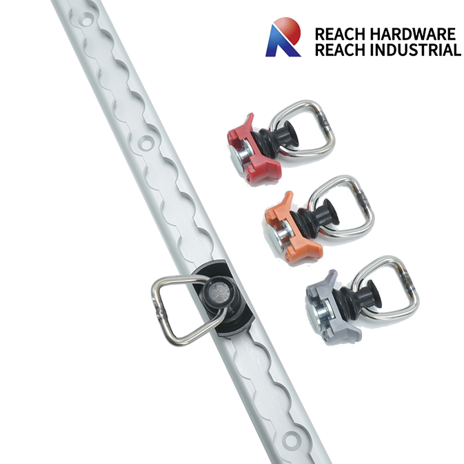 Black Stainless Steel l Track Rail Single Stud Fitting with D Ring Tie ...