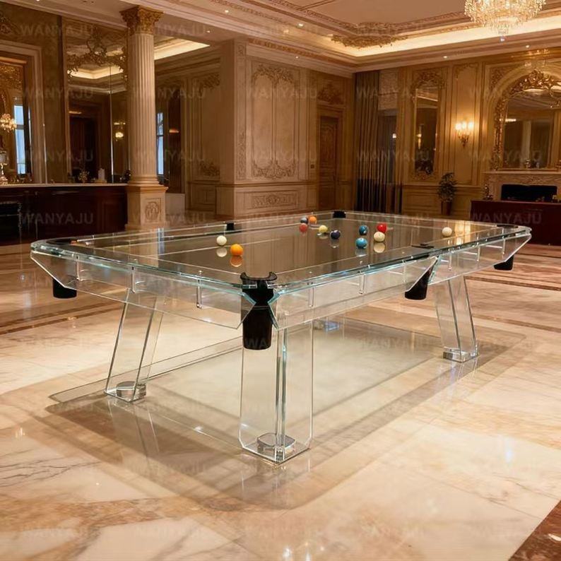 Luxury Modern Designer 9ft 8ft Tempered Glass Billiard Table Customized ...