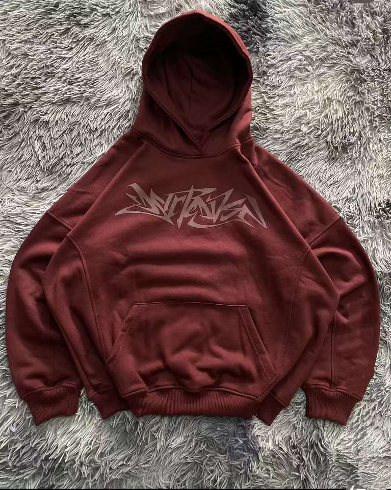 Men's Oversized Pullover Hoodie - Gothic Graffiti Print Streetwear ...