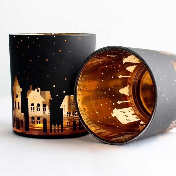 FENGJUN Christmas Decoration - Laser Engraved Candle Jar