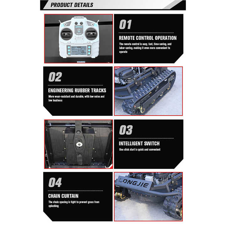 Remote Control Crawler Mower 608CC - Efficient Lawn Care