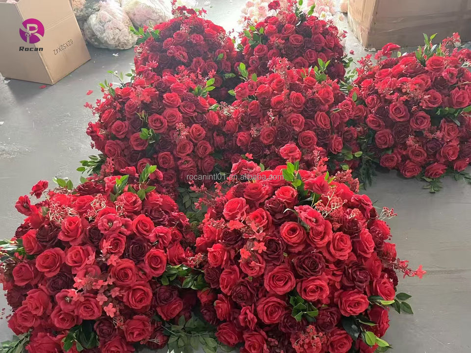 Wedding Flower Ball Burgundy Red Big Flower Ball for Wedding Large ...