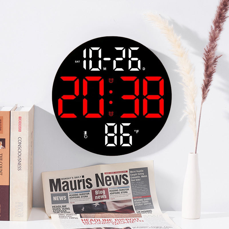 Custom Made Orbicular Smart Wall Clock Digital Clock Large Display ...
