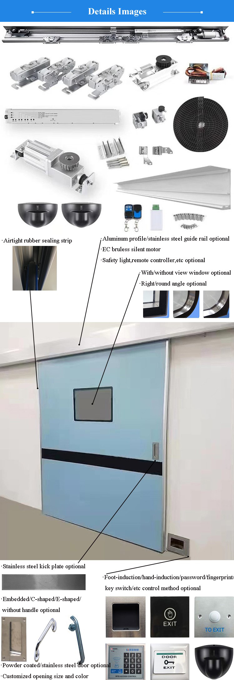 China Customized Industrial Clean Room Sliding Door Hermetic Airtight ...