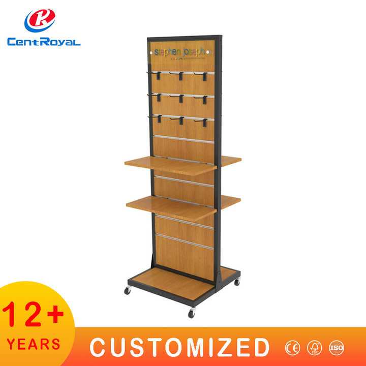 Custom Supermarket Spinning Slatwall Display Stand Floor Standing ...