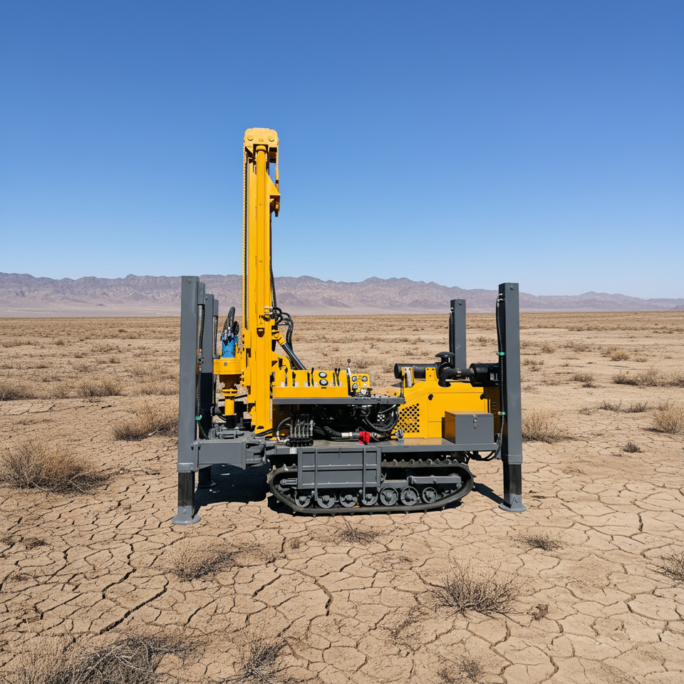 Diesel-Powered Water Well Drilling Rig with 300m Depth Capacity Motor ...