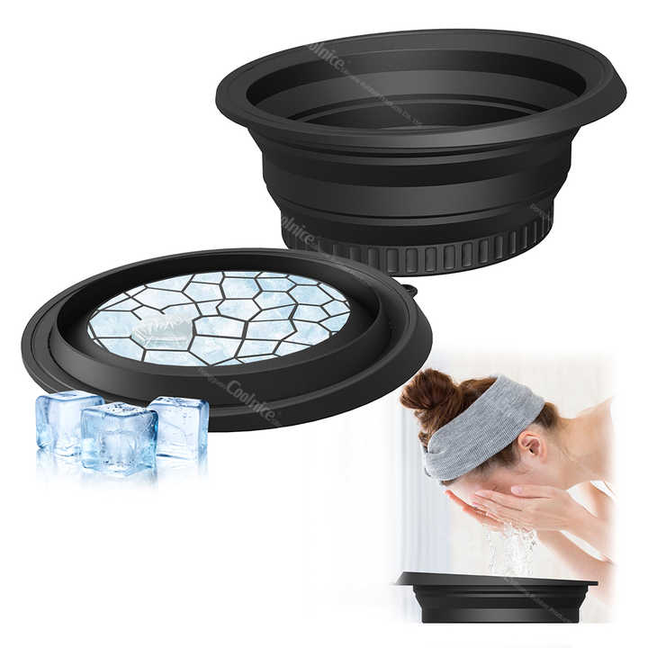 Silicone Face Plunge Bowl with Built-in Ice Tray - Portable Ice Facial