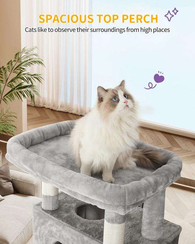 Tall Multi-Level Cat Tree 170cm Indoor Cat Tower, 8 Scratching Posts ...