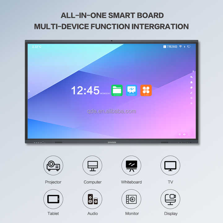 QDE 55 65 75 86 98 Inch Interactive Interact Flat Interactive Whiteboard Smart Board for ...