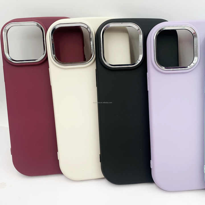 Custom Pure Color Electroplated Camera Frame Phone Case