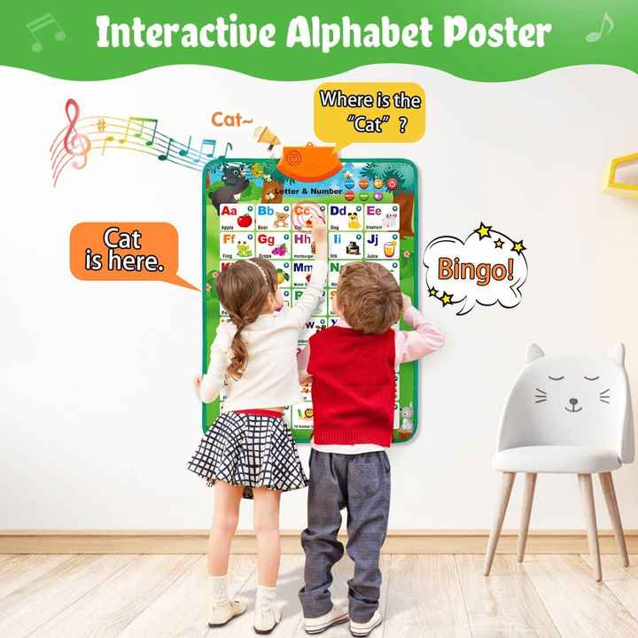 Interactive Alphabet Wall Chart Learning ABC Poster for Toddlers kids ...