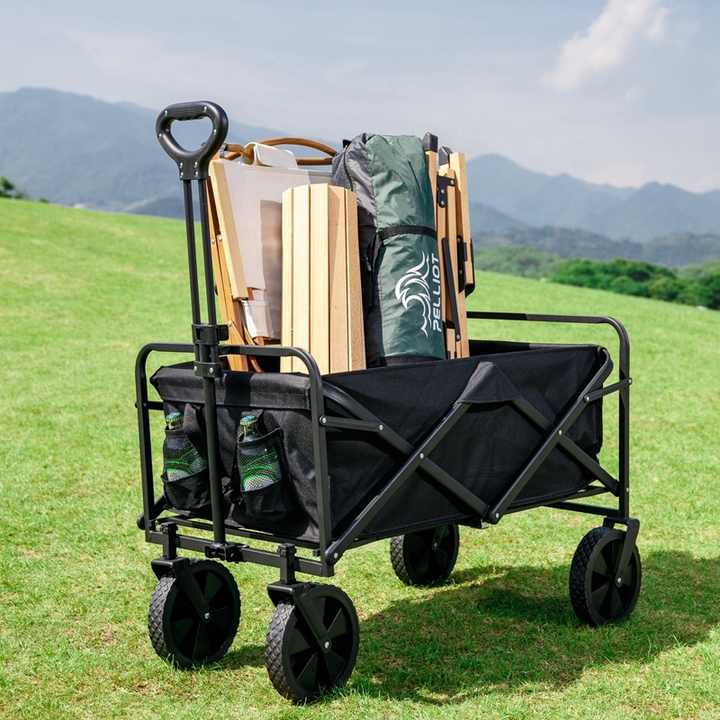 Multifunctional Collapsible Hand Push Cart Four 8inch Wheel Outdoor ...