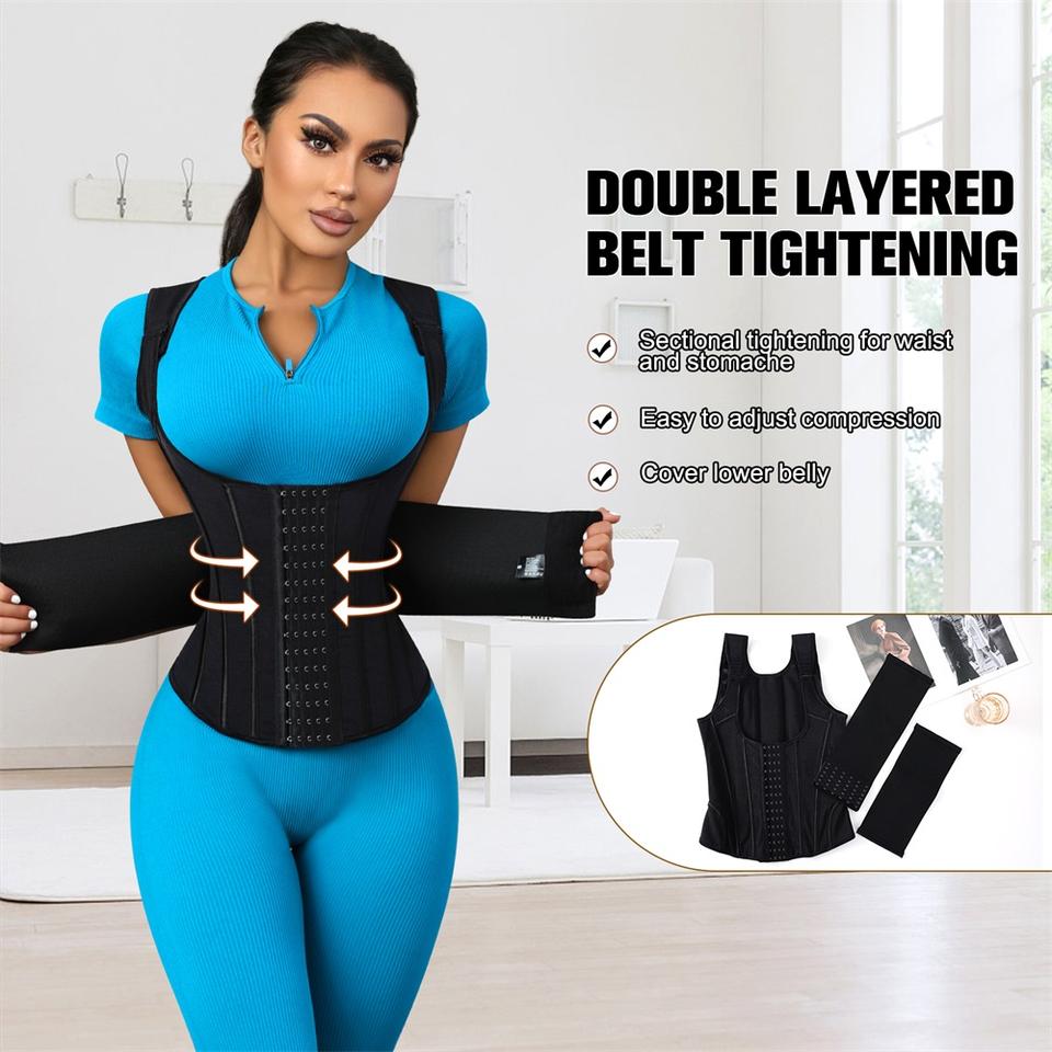 Custom Full Body Waist Cincher Corset Double Belt Wrap Girdle ...