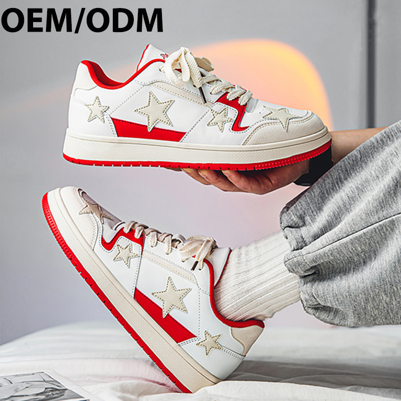 Customize Logo Men's Lace-up Skateboard Basketball SB PU Low Cut Casual ...