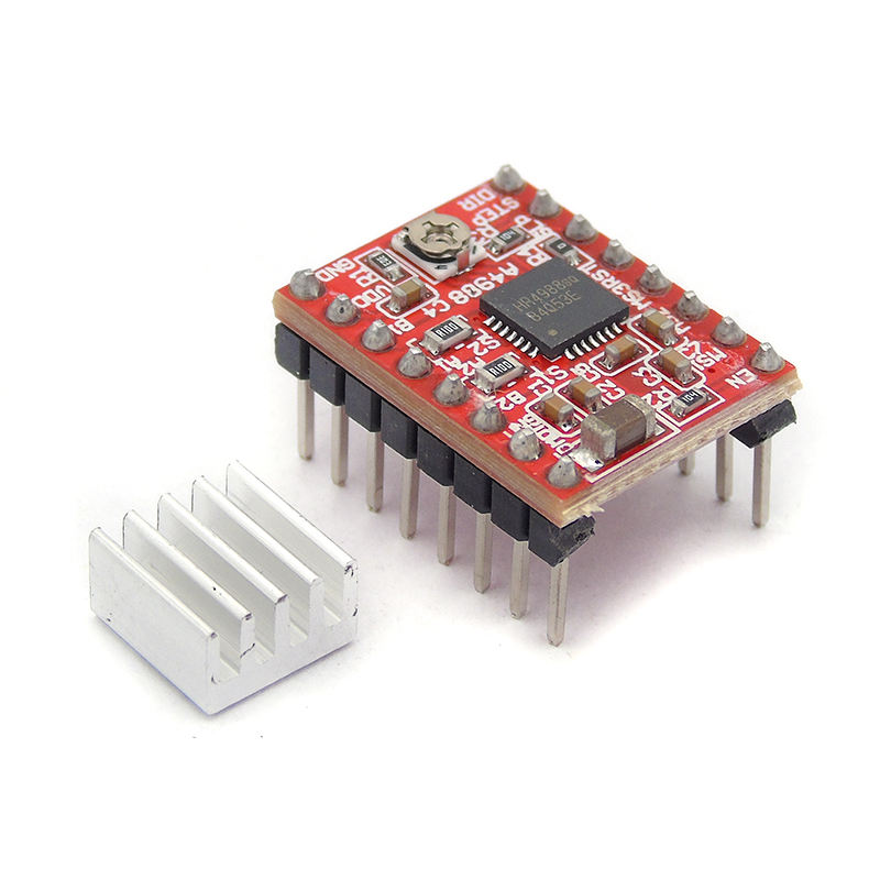 3D Printed A4988 Red Stepper Motor Driver with Heat Sink HR4988