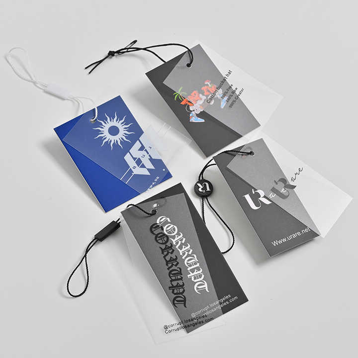 Custom Luxury Clear PVC Garment Hang Tags - Printed Logo