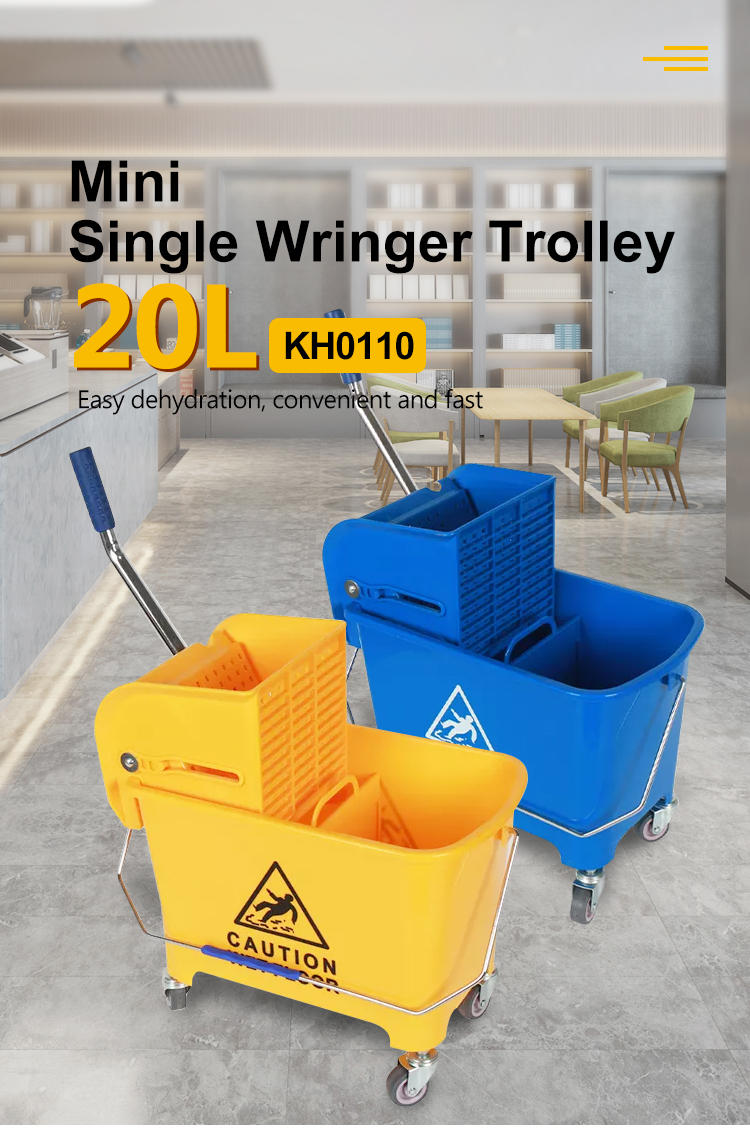 20L single mop water twister trolley mop bucket with water twister ...