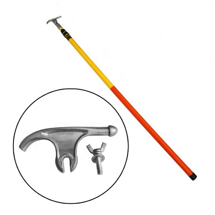 High Voltage Insulation Fiberglass Telescopic Round Hot Stick Operating ...