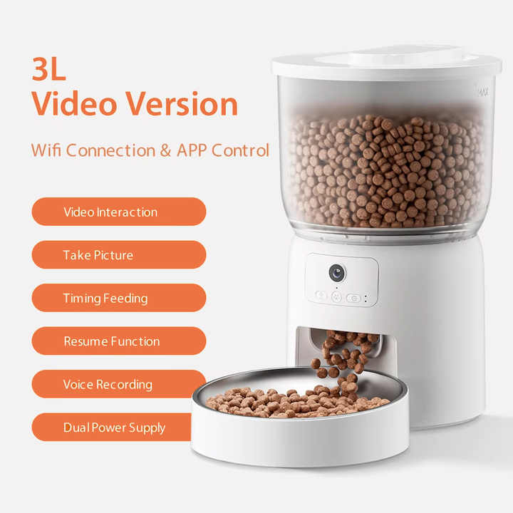 Smart 3L Automatic Cat Feeder Eco-Friendly Plastic Pet Feeder with APP ...